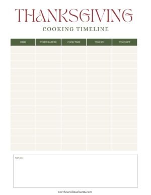 Thanksgiving Traditions, Tips & Printable Cooking Timeline