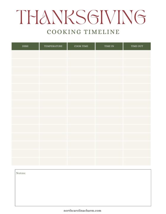 Thanksgiving Traditions, Tips & Printable Cooking Timeline