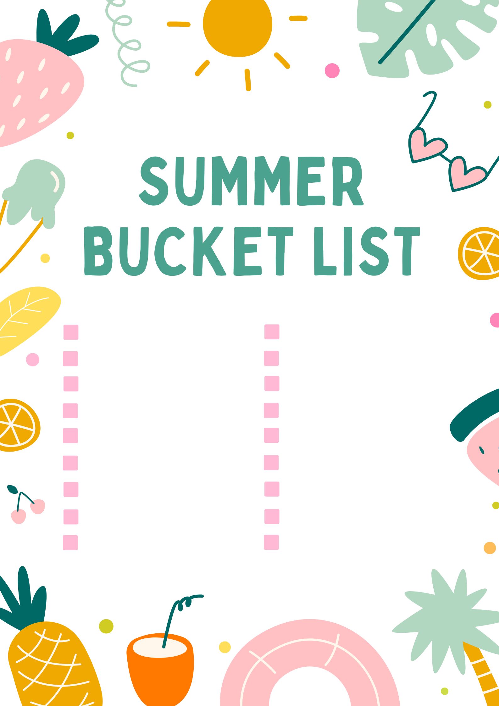 A Realistic Summer Bucket List (& Free Printable Template)